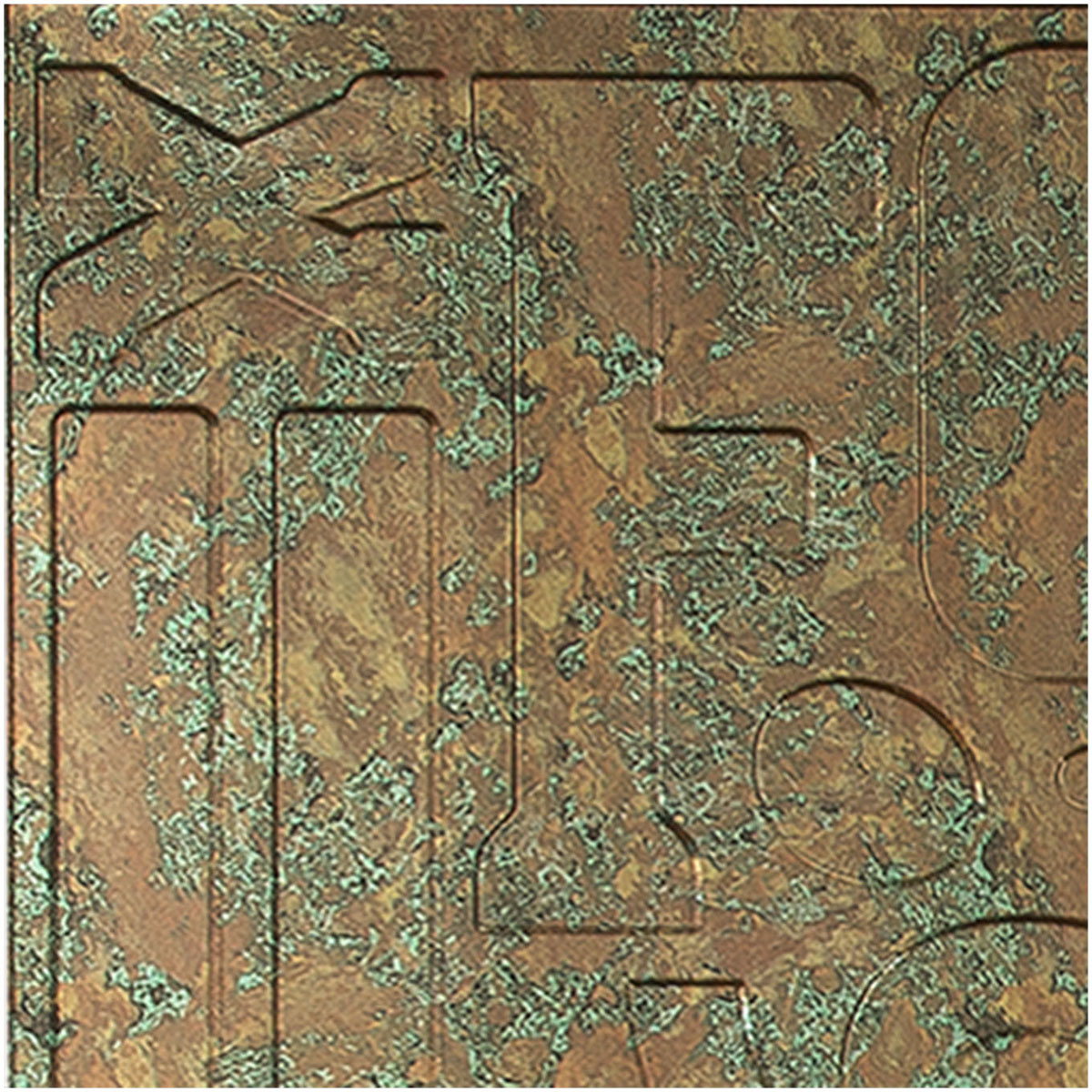 Fasade Alphabet Wall Panel, 12" x 12" Sample, Copper Fantasy - HomeOver.com