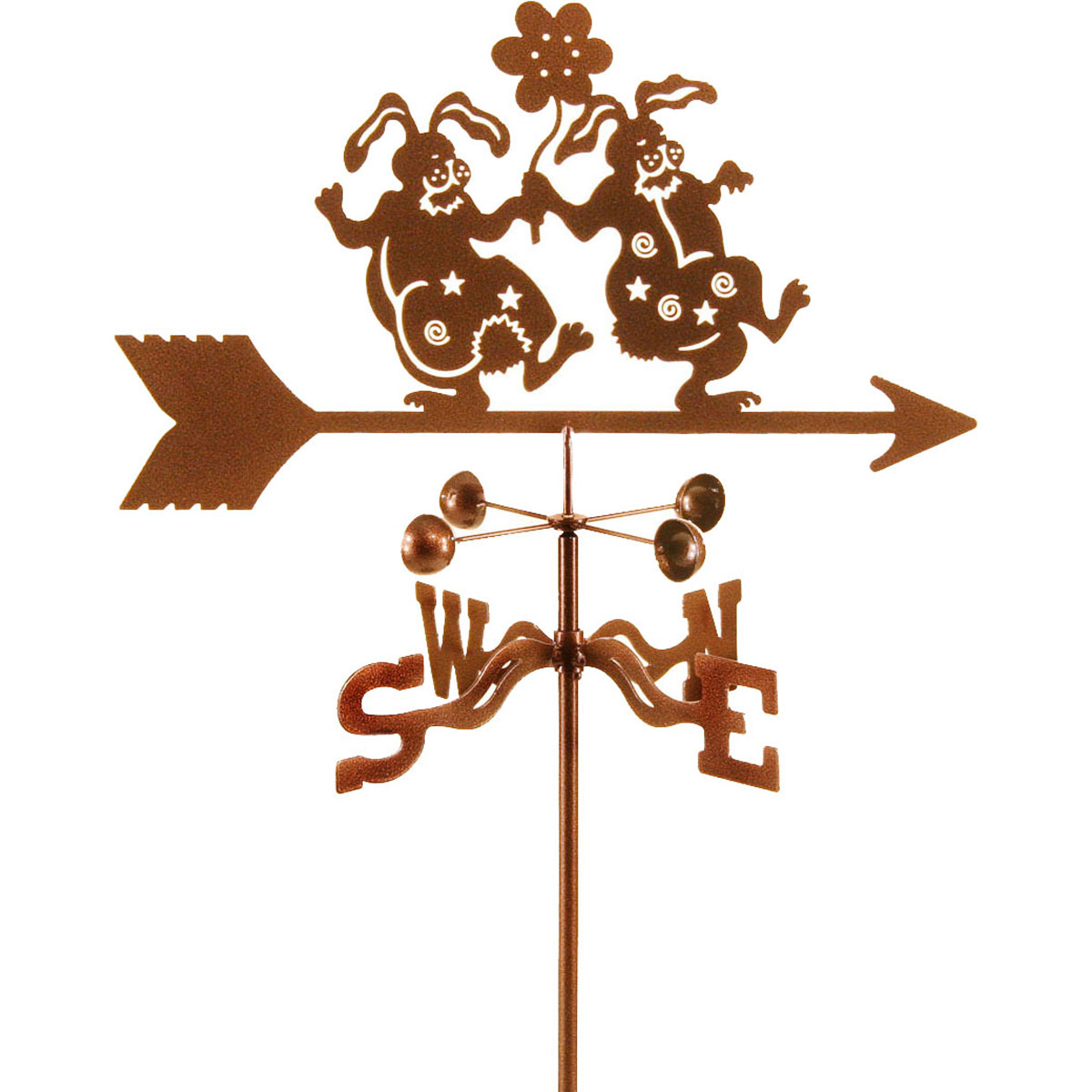 21"L x 10 1/4"H Vintage Series Dancing Rabbits Weathervane, w/ Post ...
