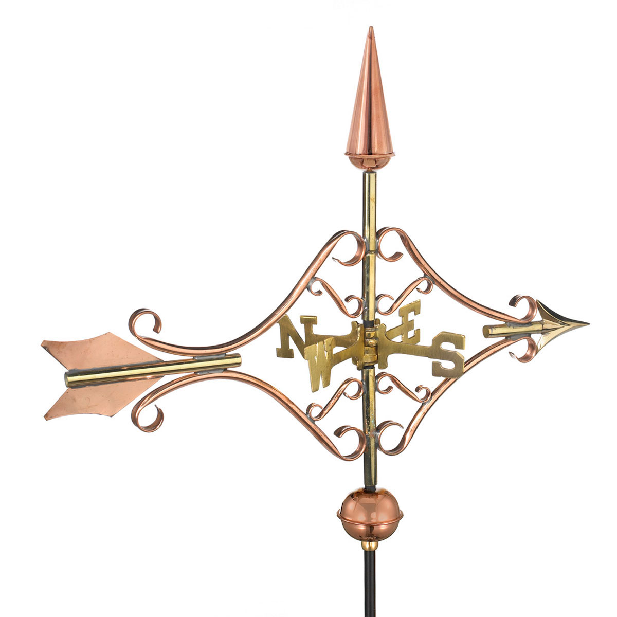 Victorian Arrow Cottage Weathervane - Pure Copper w/Roof Mount ...